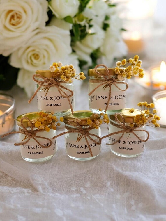 Mini Jar Candles for Wedding Favors Personalized Scented Candle Gifts Rustic Table Decor Party Favor Ideas Bridal Shower Decor Etsy UK