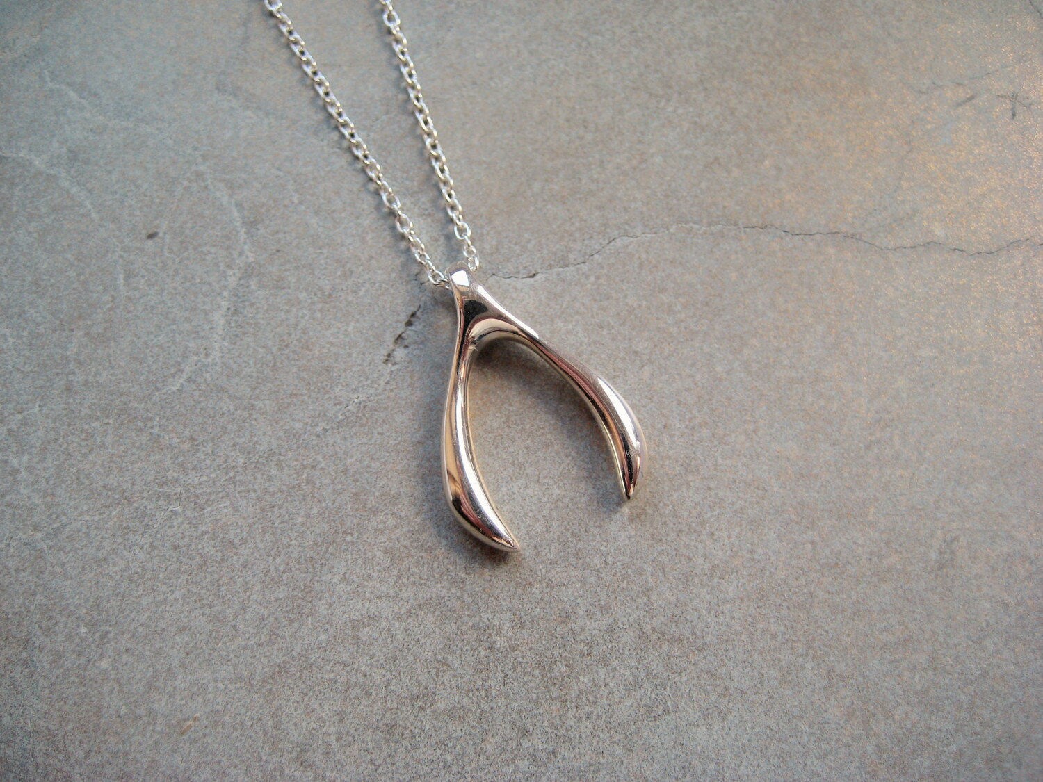 Wishbone Necklace Sterling Silver Wishbone Necklace Good - Etsy