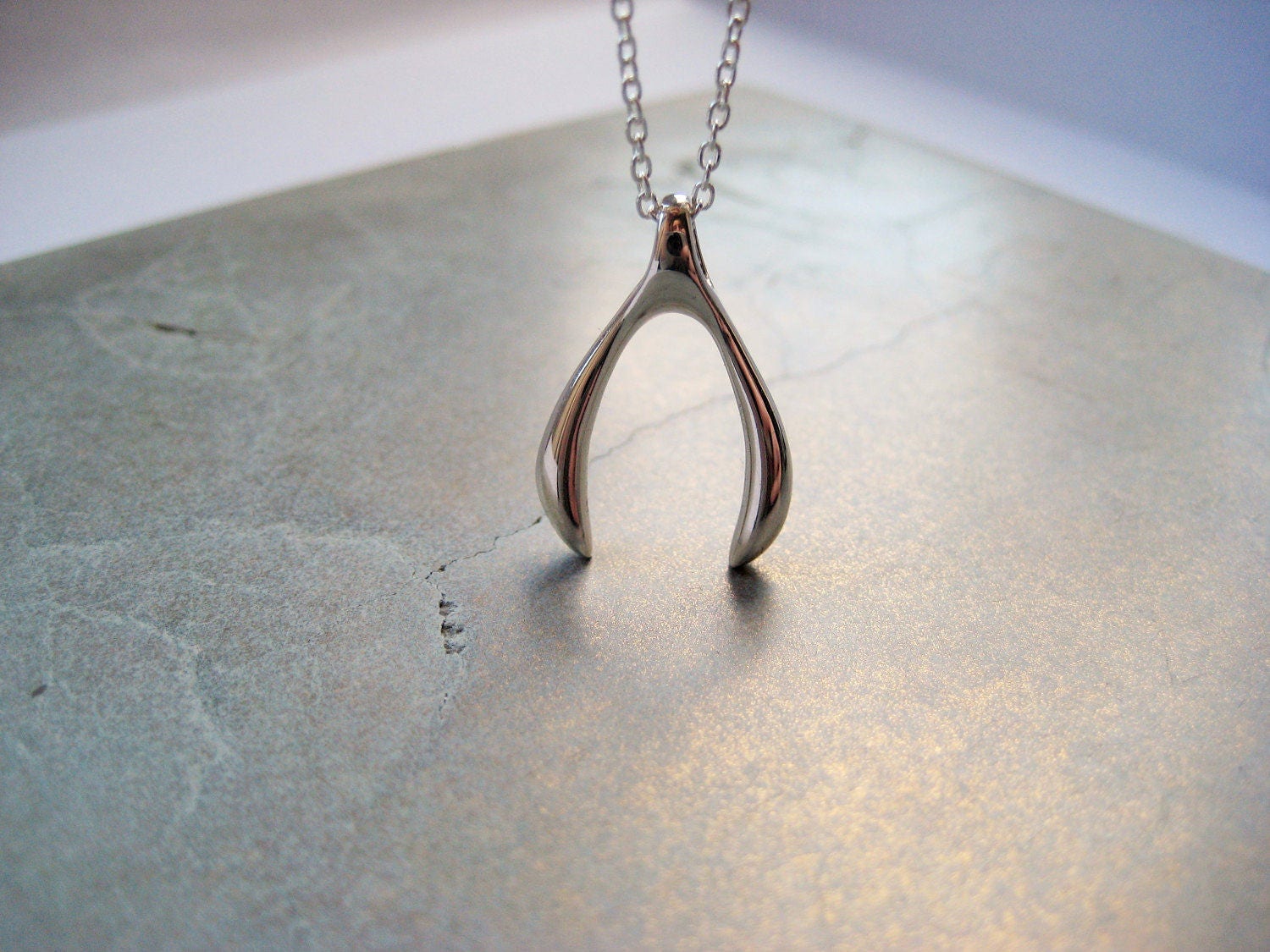 Wishbone Necklace Sterling Silver Wishbone Necklace Good - Etsy