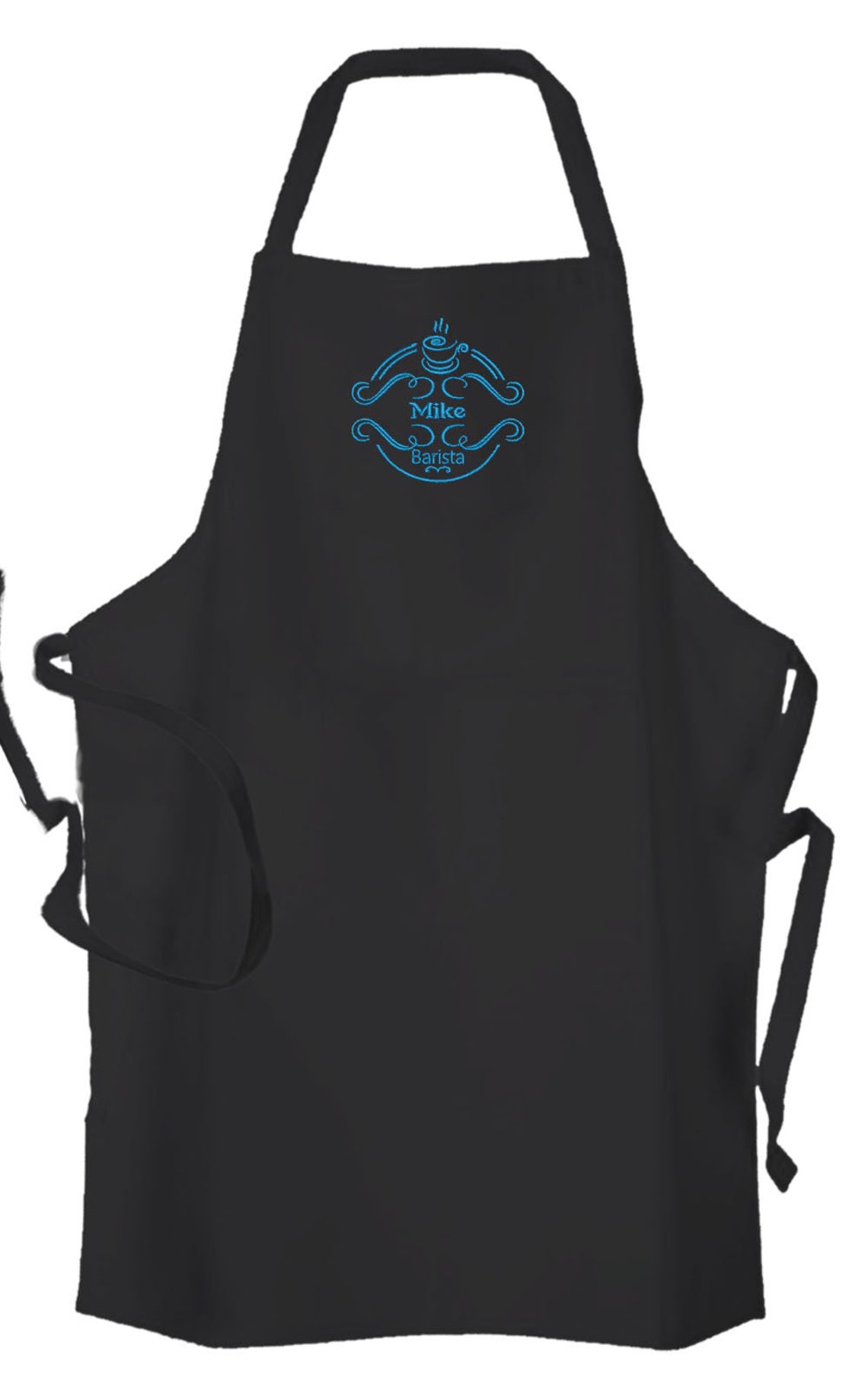 Personalised Embroidery. Black Barista Apron Your Choice of | Etsy