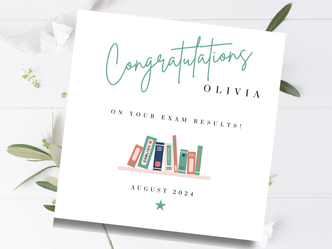 Congratulations on Your Exams Card Personalised Exam Results Card ...
