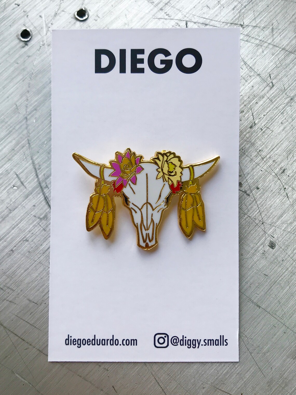 Cow Skull / Taurus / Native American / Desert / Hard Enamel - Etsy