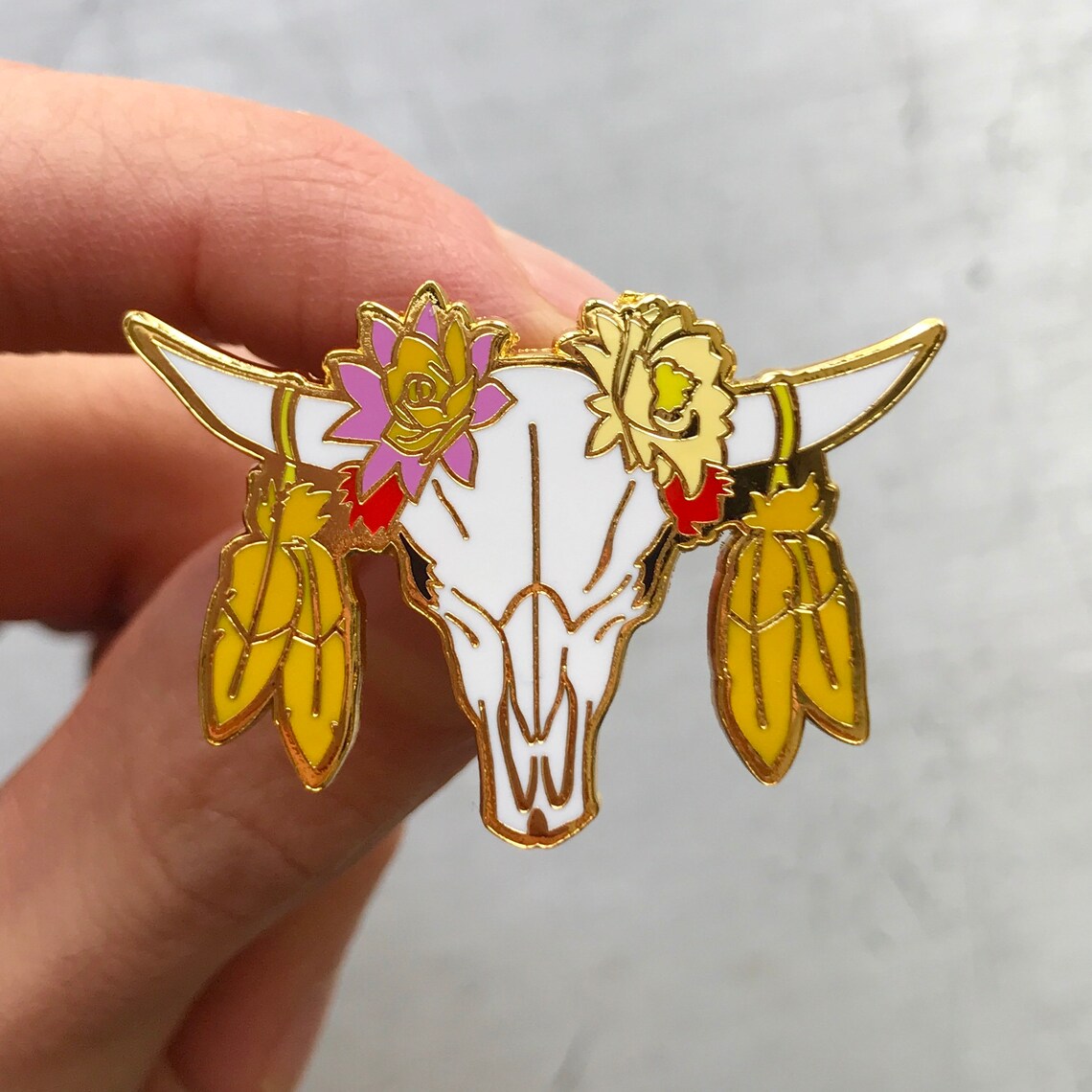 Cow Skull / Taurus / Native American / Desert / Hard Enamel | Etsy