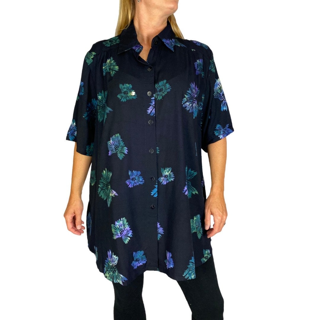 Women's Plus Size Top Blue Butterfly New Tunic Top 0X 1X - Etsy