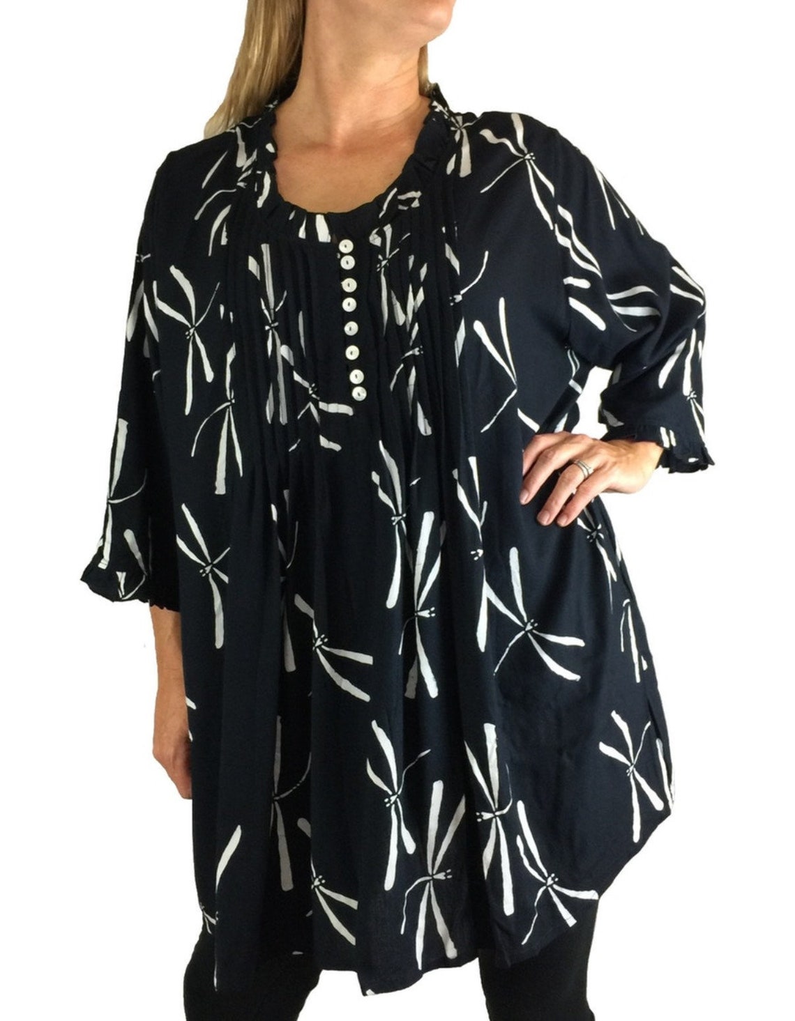 Webebop Women's Plus Size Batik Dragonfly Monica Pleated - Etsy