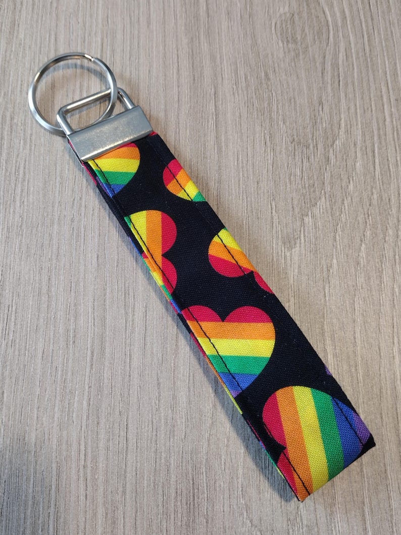 Pride Month Key Fob LGBTQ Key Chain Rainbows Wristlet - Multiple ...