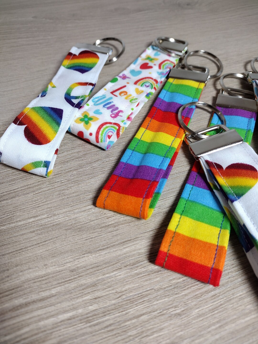 Pride Month Key Fob LGBTQ Key Chain Rainbows Wristlet Multiple Choices ...