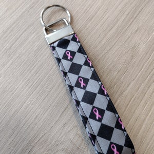 Breast Cancer Key Fobs - Pink Ribbon Key Chain Wristlet - New Choices ...