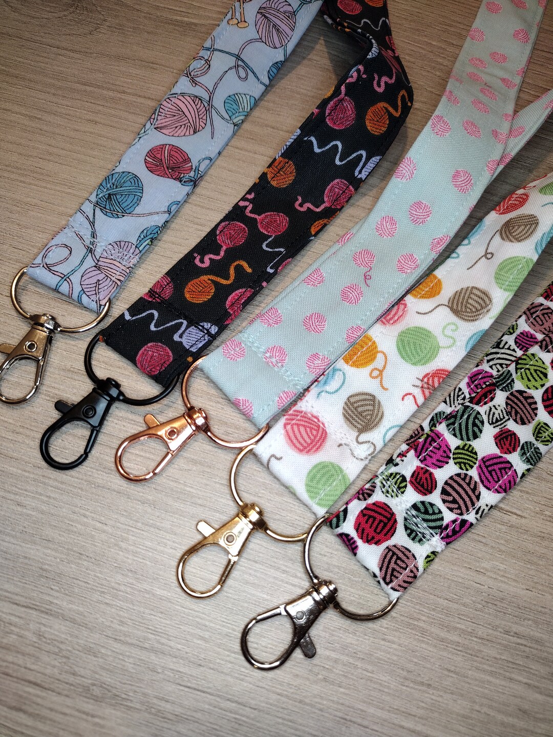 Balls of Yarn Lanyard - Yarn Themed ID Badge Holder - Great for ...