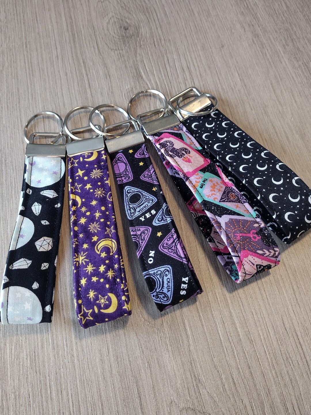 Tarot Card Key Chains -moons and Crystal Key Fobs - Mythical Wristlets ...