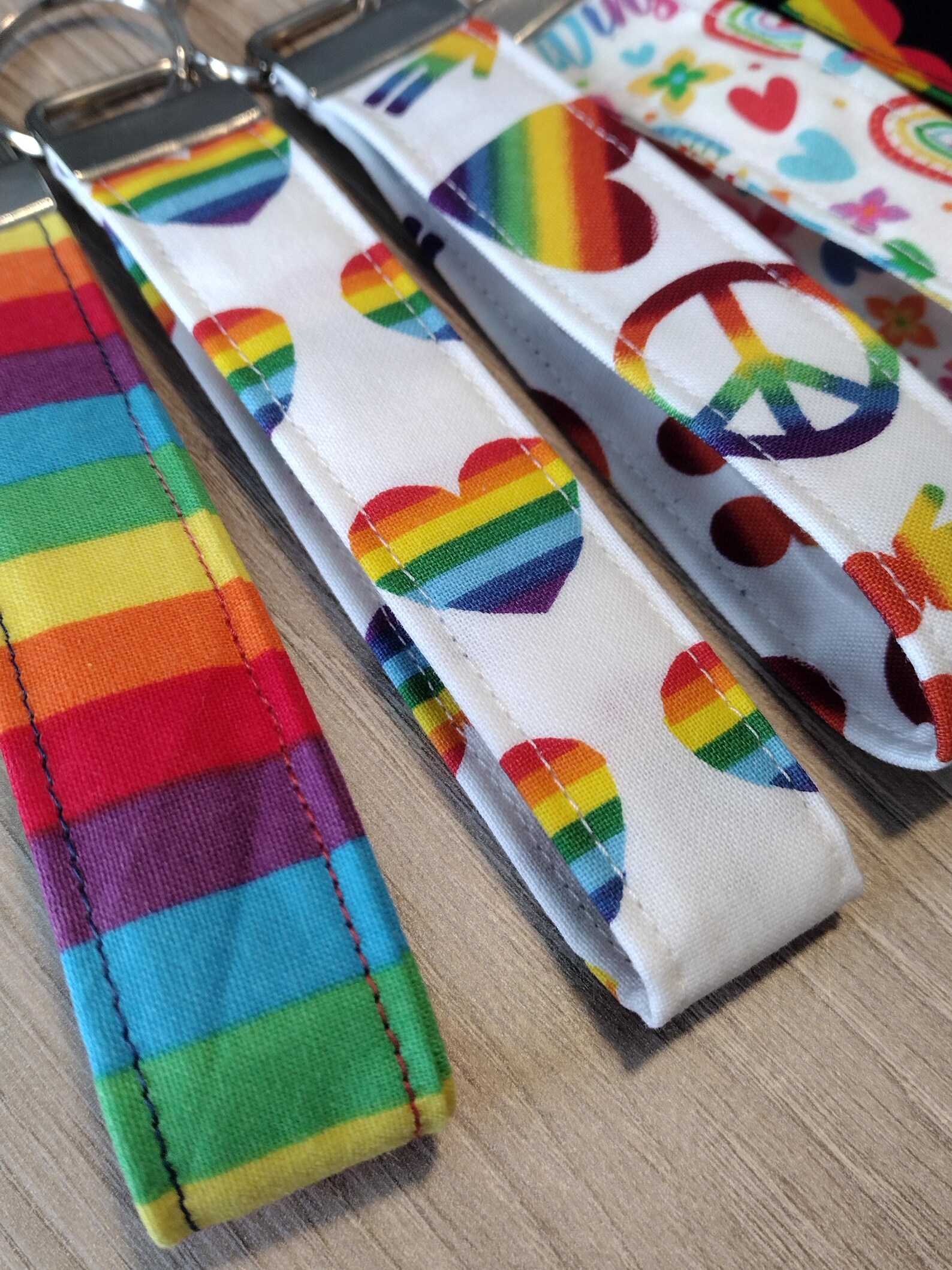 Pride Month Key Fob LGBTQ Key Chain Rainbows Wristlet - Multiple ...