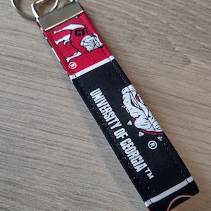 University of Georgia Key Fob - UGA Key Chain - Bulldogs Wristlet - Etsy