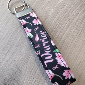 Breast Cancer Key Fobs - Pink Ribbon Key Chain Wristlet - New Choices ...