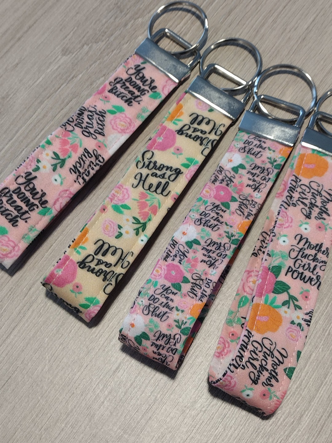 Sweary Girl Power Key Fobs - Adult Language Motivation Key Chains ...