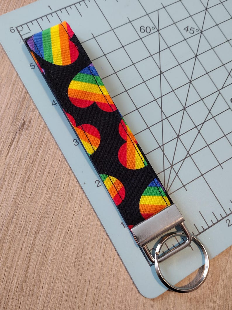 Pride Month Key Fob LGBTQ Key Chain Rainbows Wristlet - Multiple ...