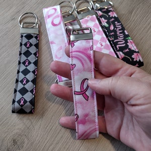 Breast Cancer Key Fobs - Pink Ribbon Key Chain Wristlet - New Choices ...