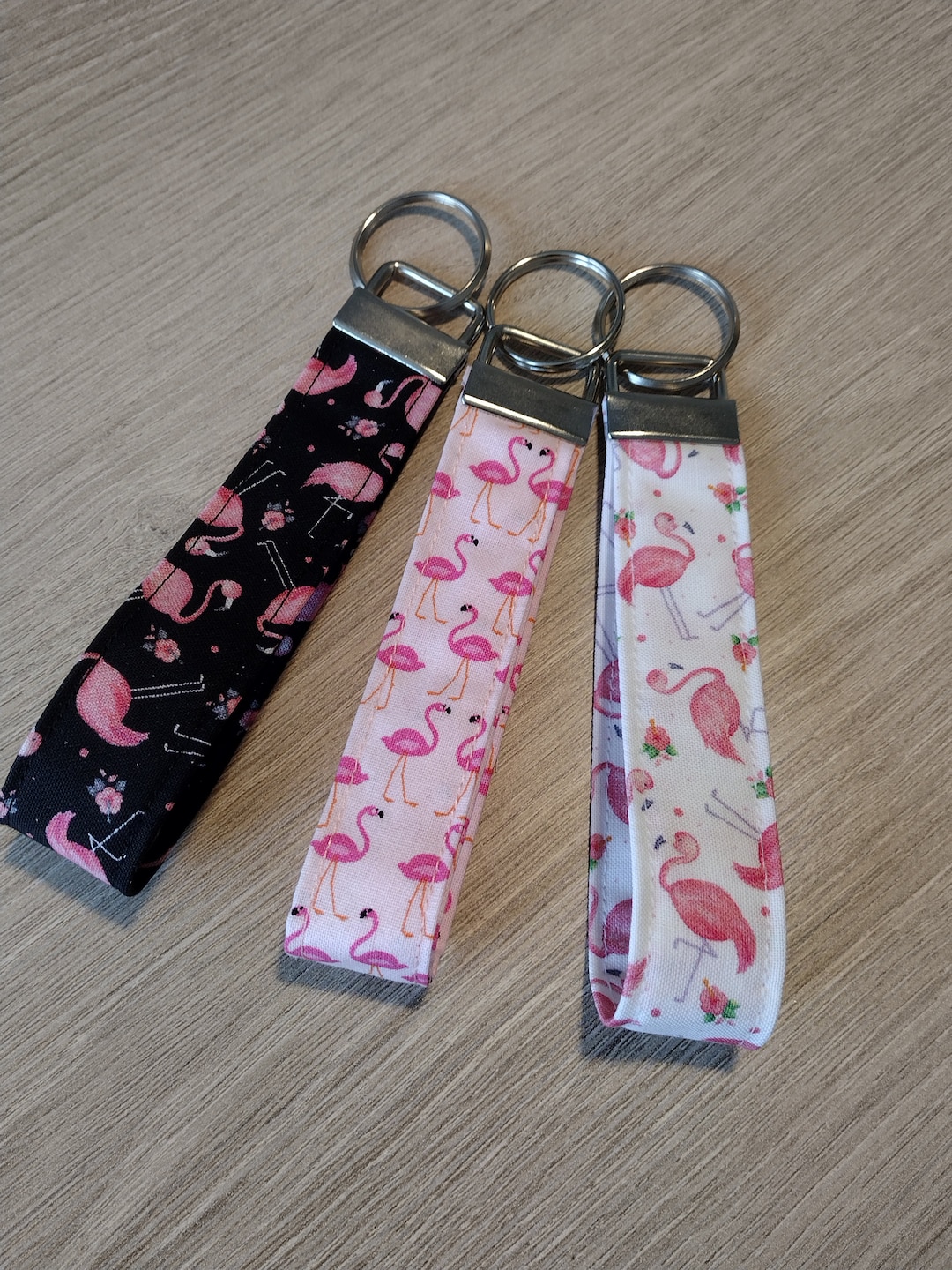 Flamingos Key Fobs - Tropical Bird Key Chain Wristlet - Four Colors to ...