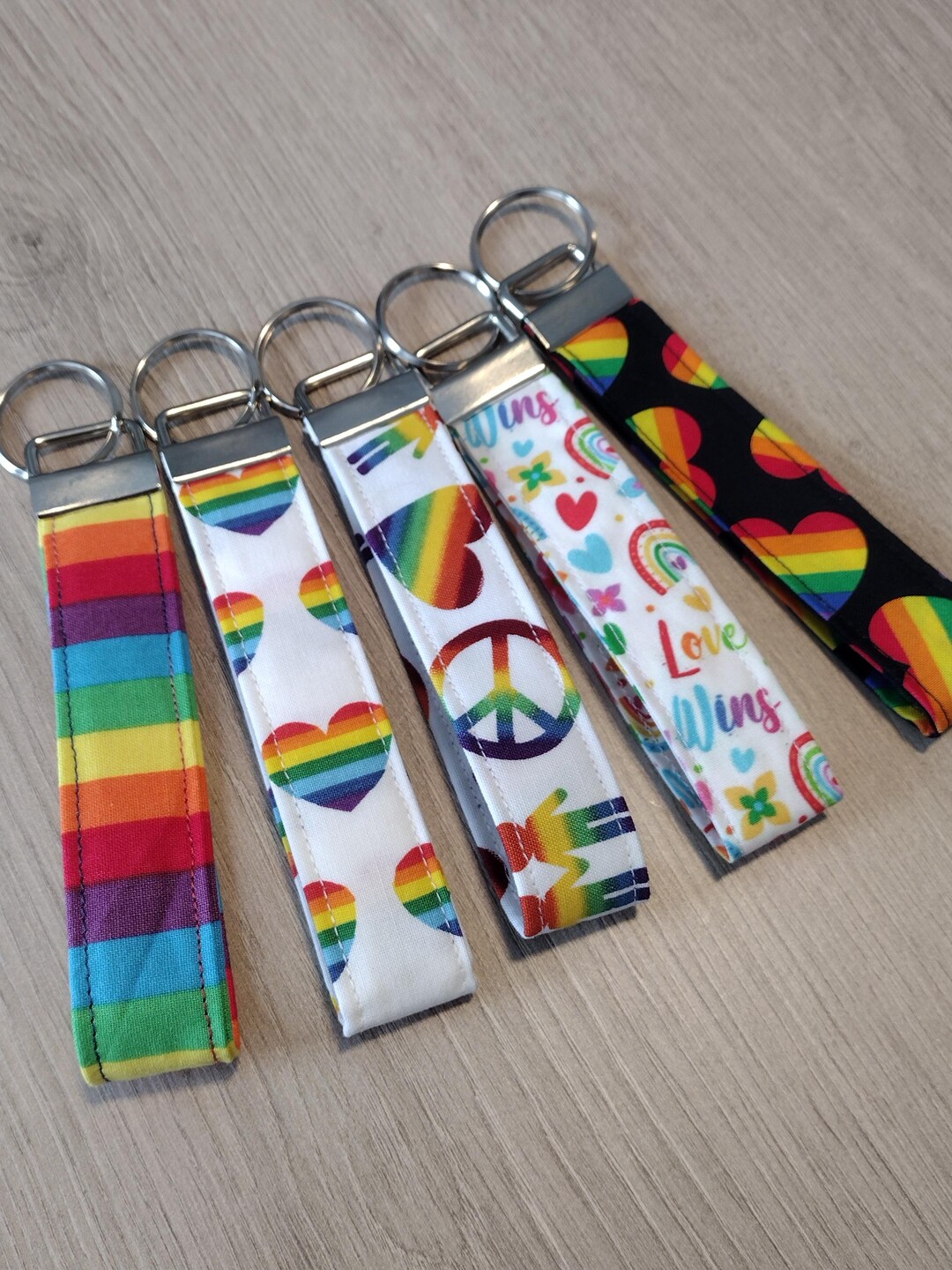 Pride Month Key Fob LGBTQ Key Chain Rainbows Wristlet - Multiple ...