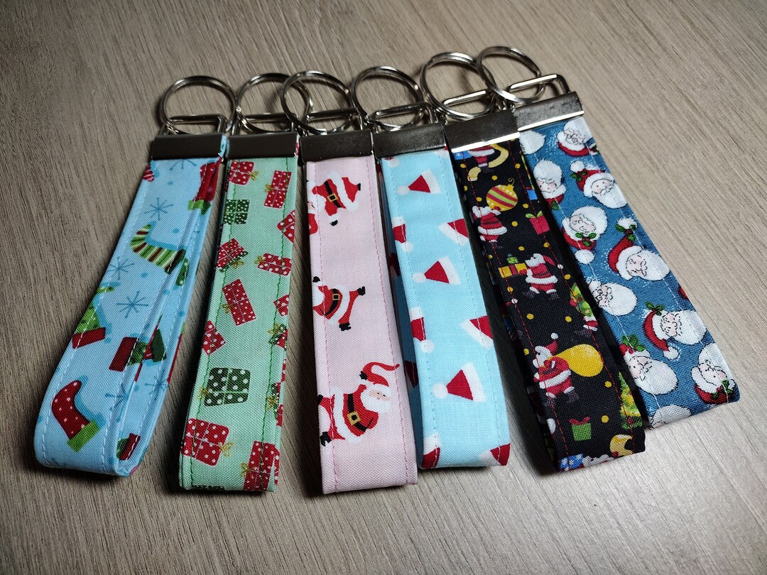 Santa Claus Key Fobs - Holiday Presents Key Chain - Stockings Wristlets ...