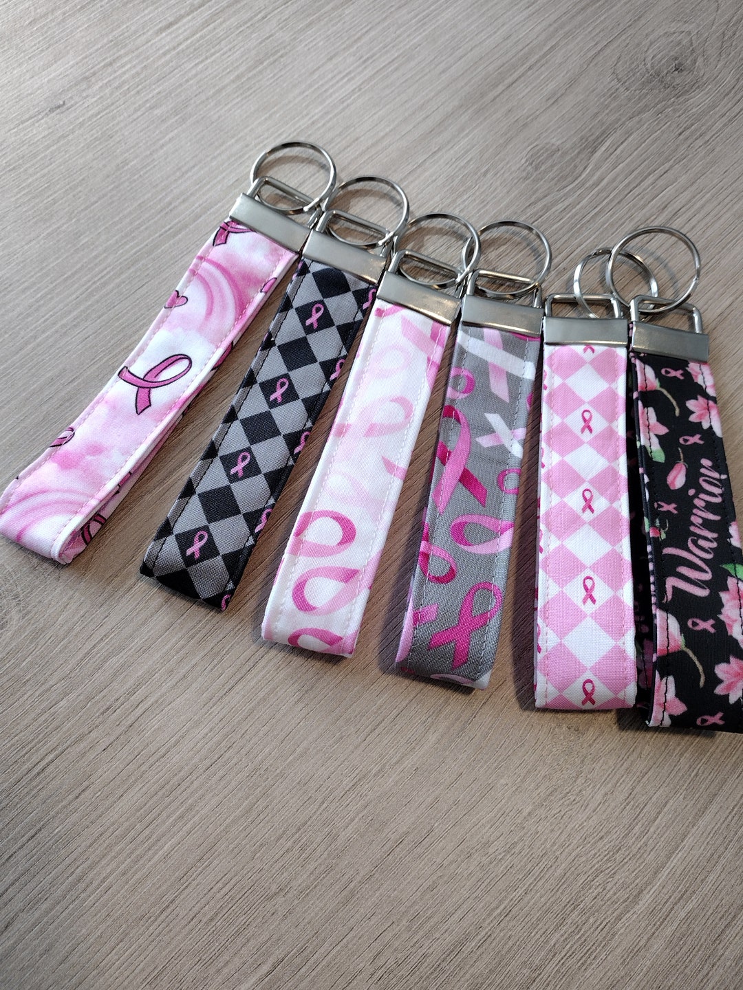 Breast Cancer Key Fobs - Pink Ribbon Key Chain Wristlet - New Choices ...