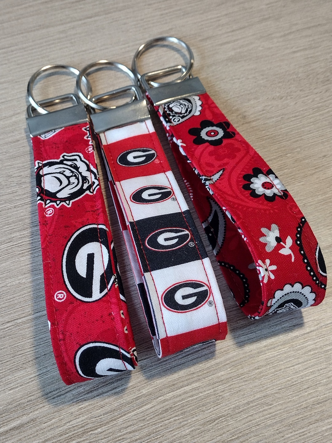 University of Georgia Key Fob UGA Key Chain Bulldogs Wristlet - Etsy
