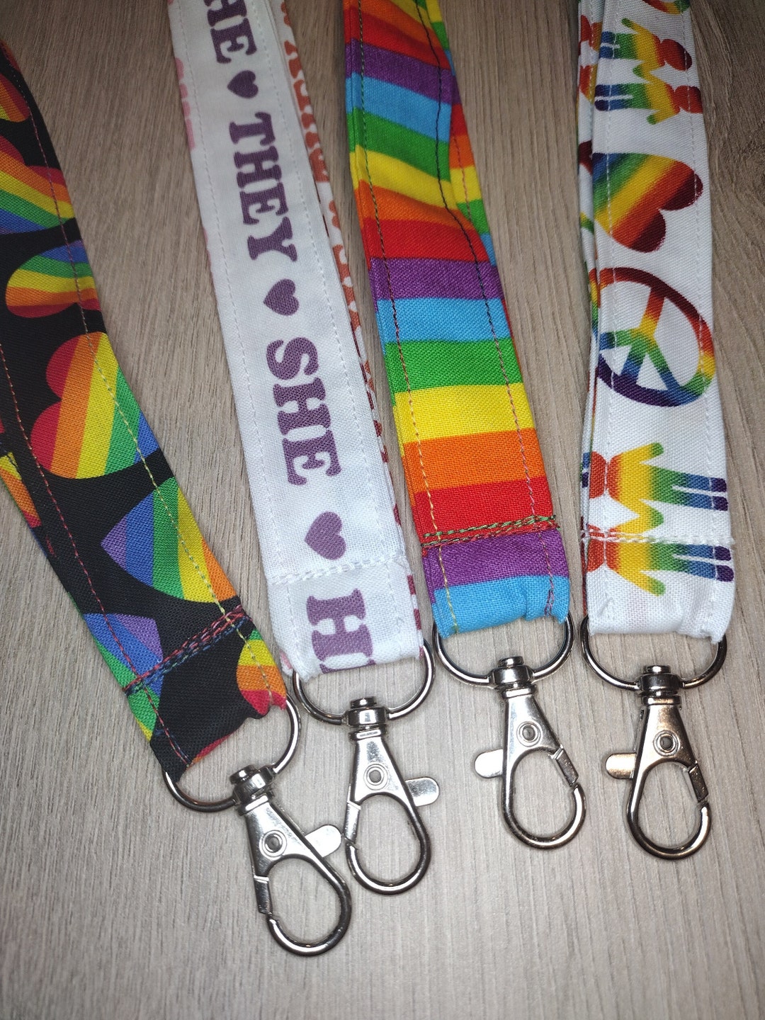 Rainbow Lanyards LGBTQ Pride ID Badge Holder - FOUR Choices - Etsy