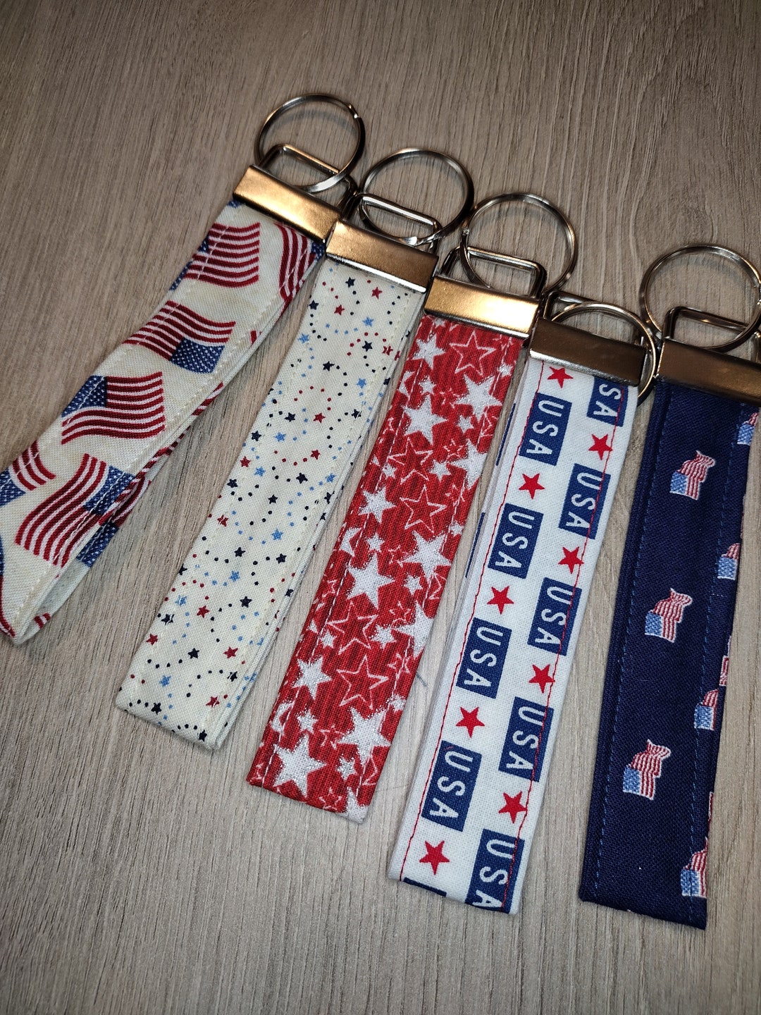 Independence Day Key Fobs USA Key Chains Red White and - Etsy