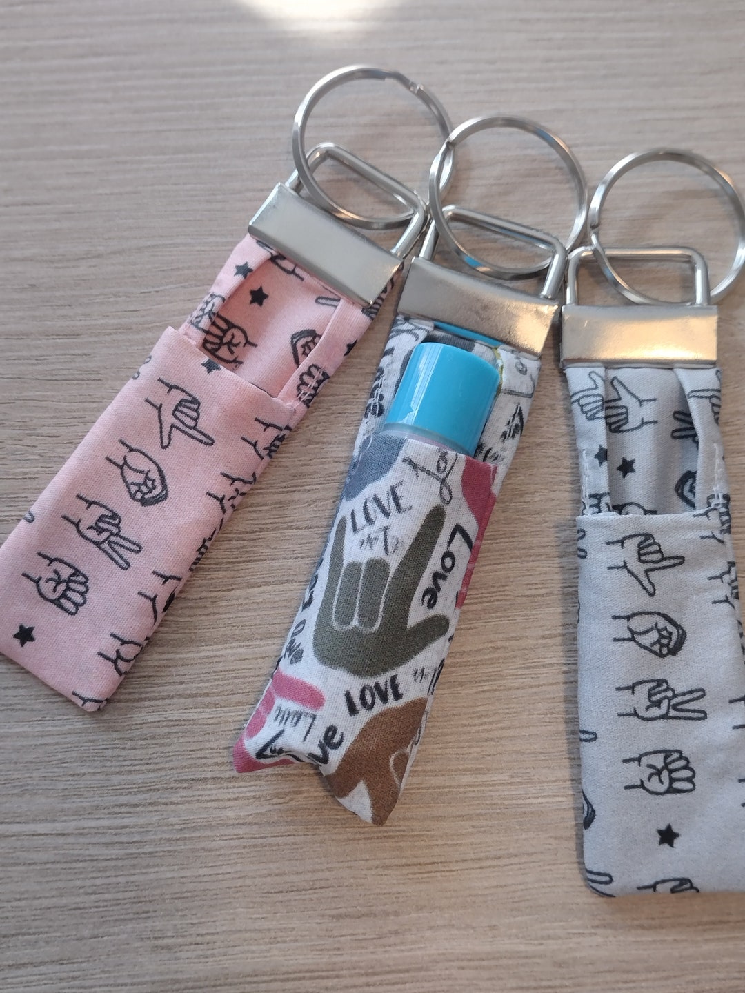 Sign Language Lip Balm Holders - ASL I Love You Key Chain - Etsy