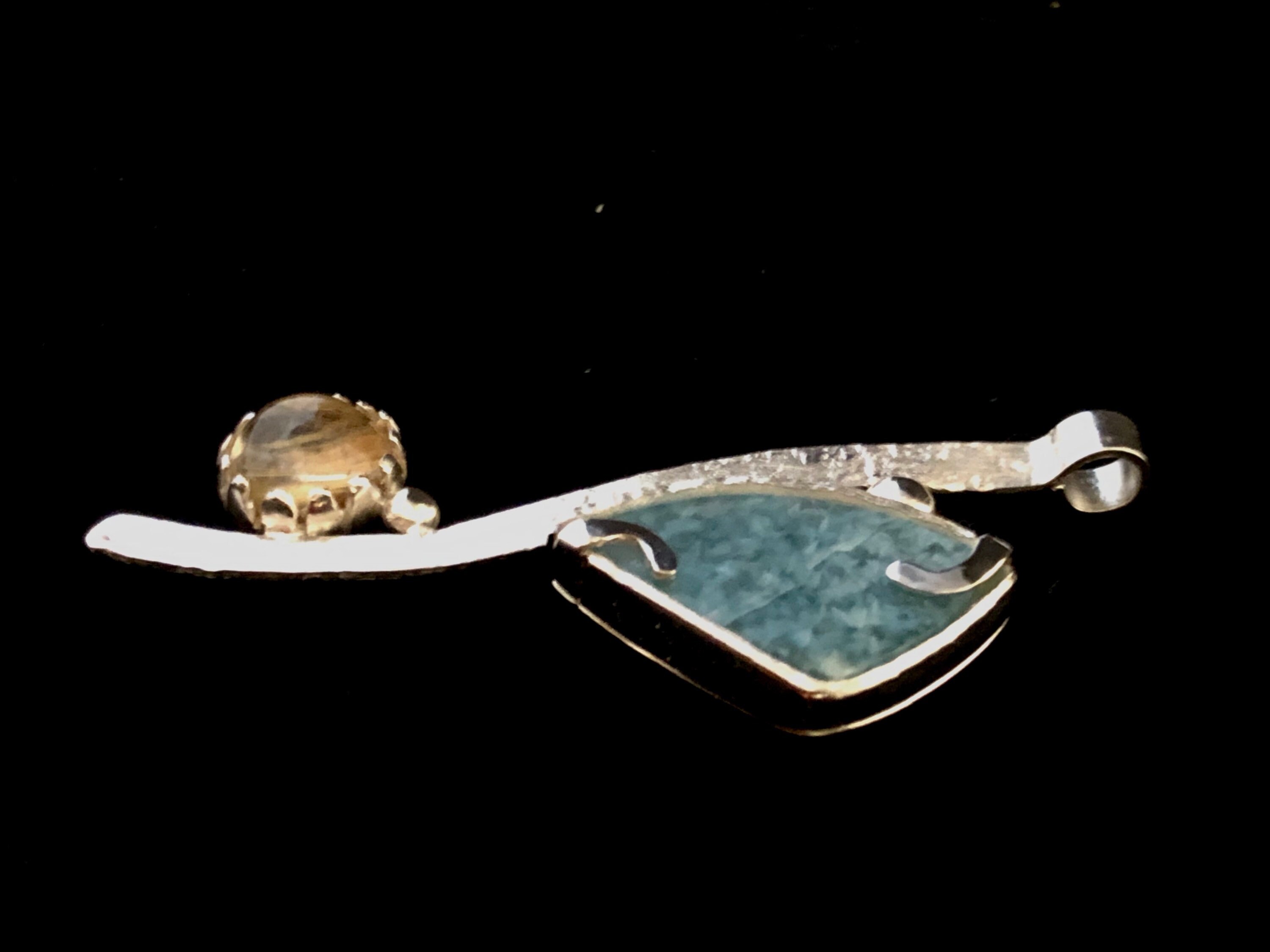 Silver jewelry gilalite quartz and burtilate quartz cabochon | Etsy