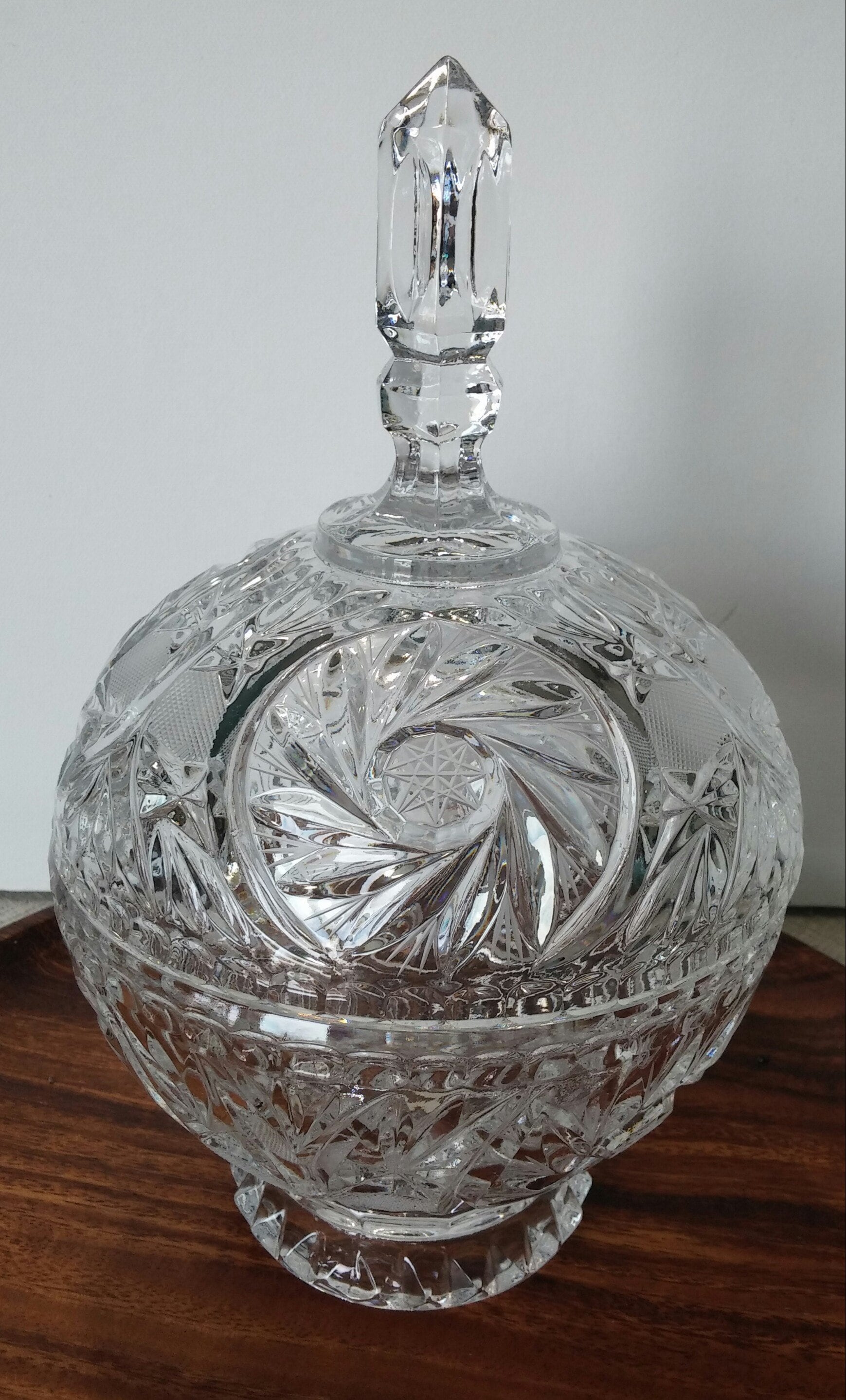 SALE Vintage Polonia Lead Crystal Dish With Lid Large - Etsy