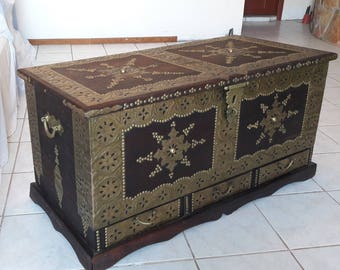 Large Handmade African Wooden Chest Kasha From Zanzibar. | Etsy