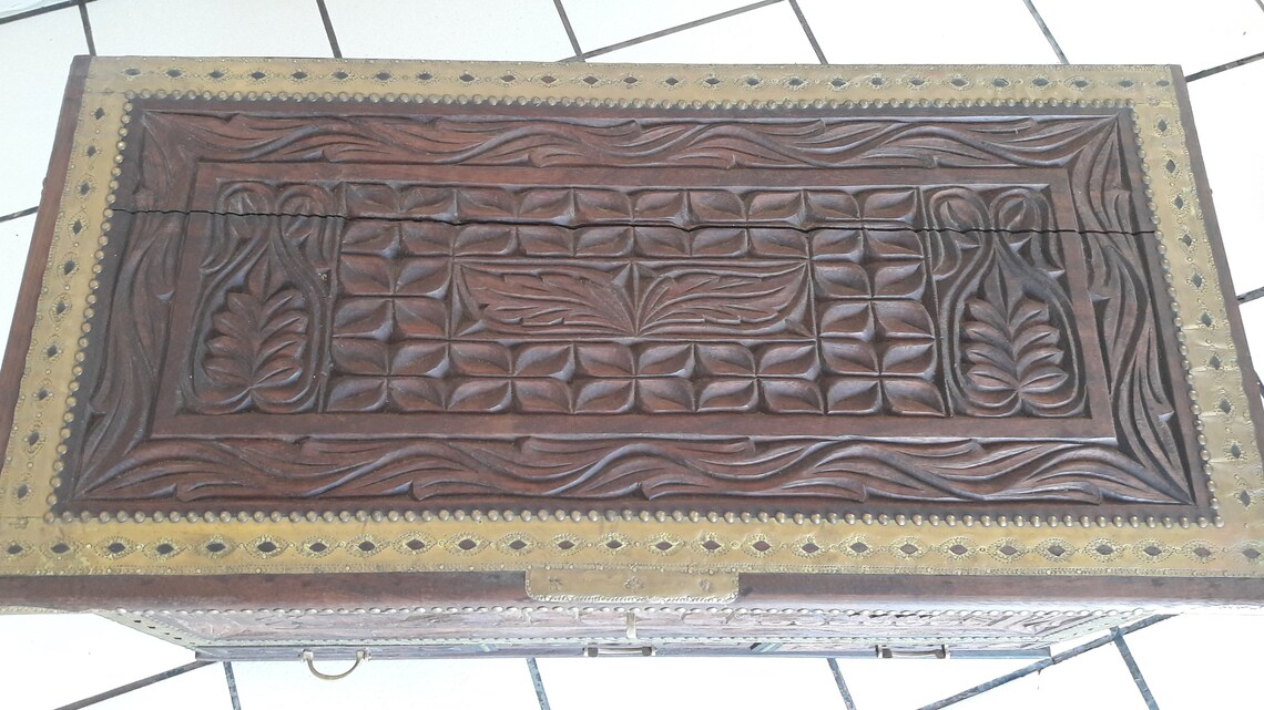 Large Handmade African Wooden Chest Kasha From Zanzibar. - Etsy