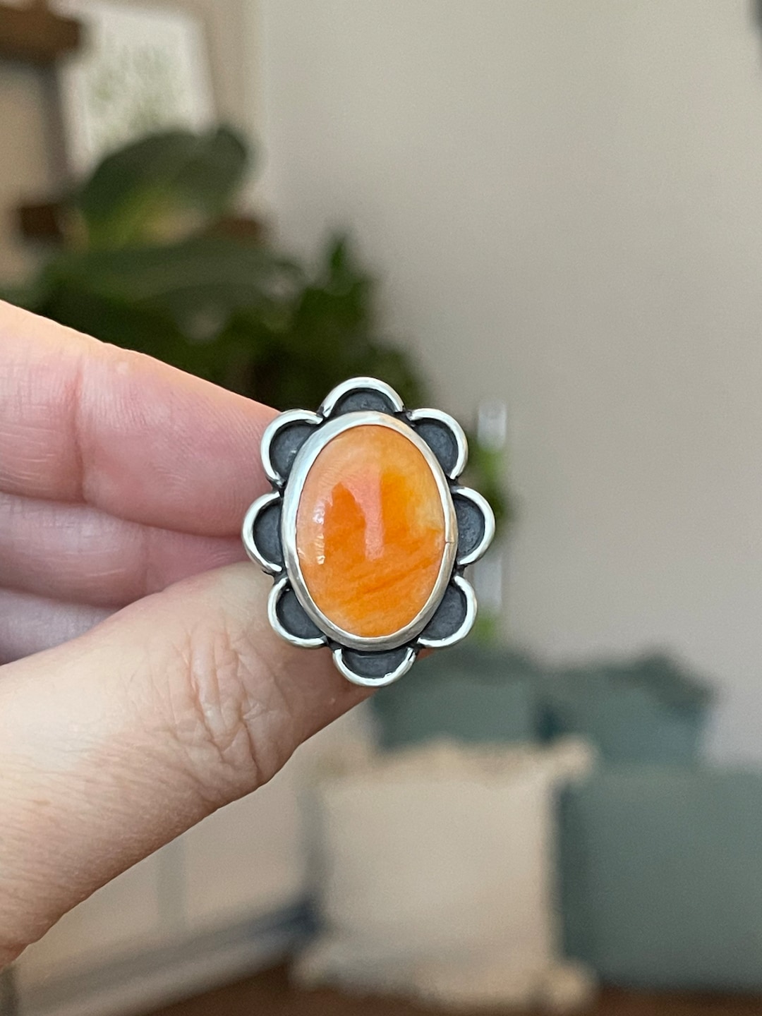 Sterling Silver Spiny Oyster Ring / Handmade Bohemian Jewelry / Summer ...