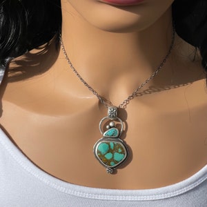 Turquoise Multi Stone Statement Pendant, Handmade Sterling Silver Bohemian Jewelry, Unique Gifts ...