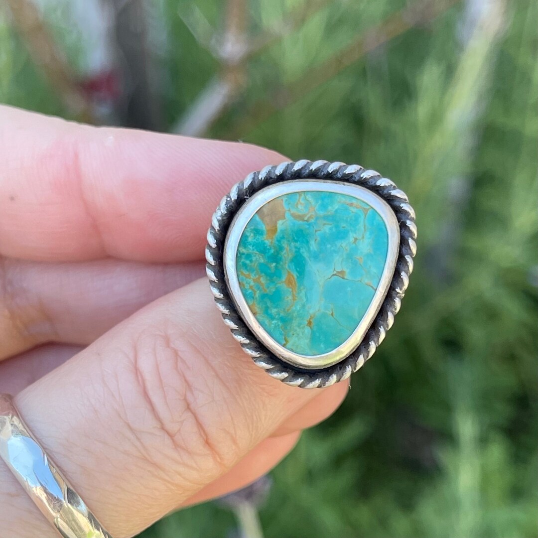 Tyrone Turquoise Classic Statement Ring, Handmade Sterling Silver ...