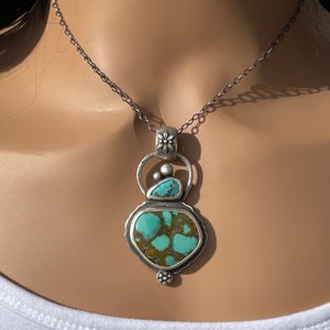 Turquoise Multi Stone Statement Pendant, Handmade Sterling Silver Bohemian Jewelry, Unique Gifts ...