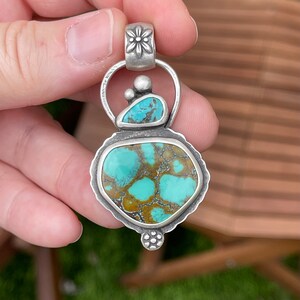 Turquoise Multi Stone Statement Pendant, Handmade Sterling Silver Bohemian Jewelry, Unique Gifts ...