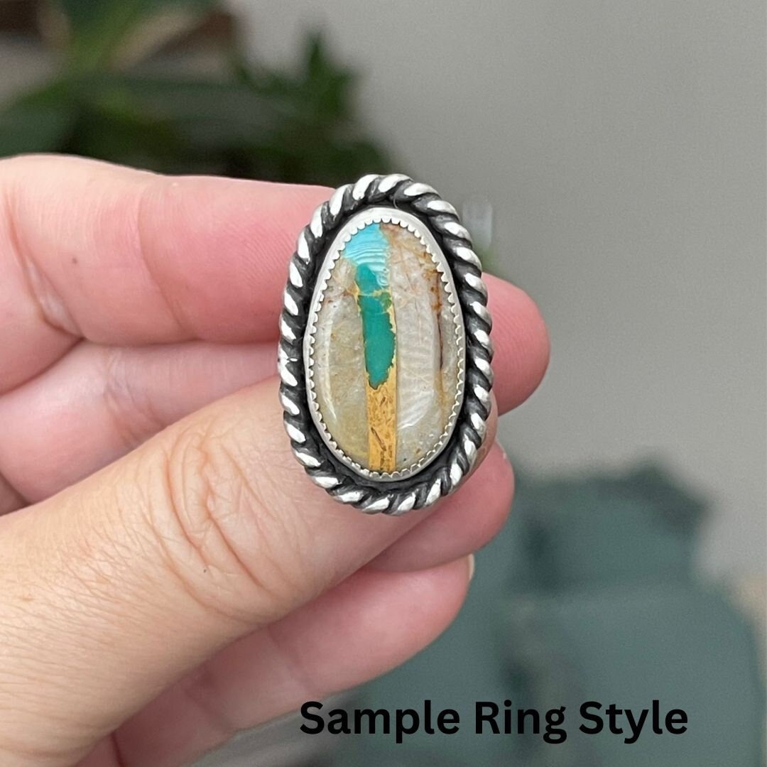 Made to Order Royston Ribbon Turquoise Statement Ring / Custom Pick ...