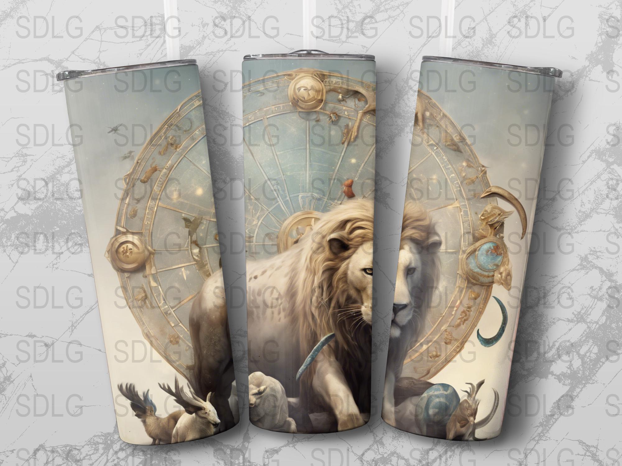 Zodiac Animal Wheel Art Print, Digital Download, Celestial Lion ...