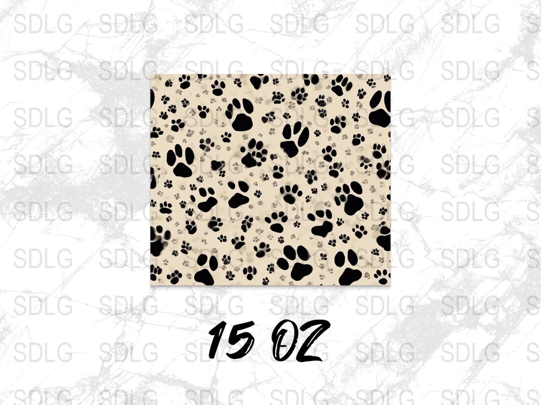 Cute Animal Paw Prints Digital Pattern, Seamless Pet Paws Background ...
