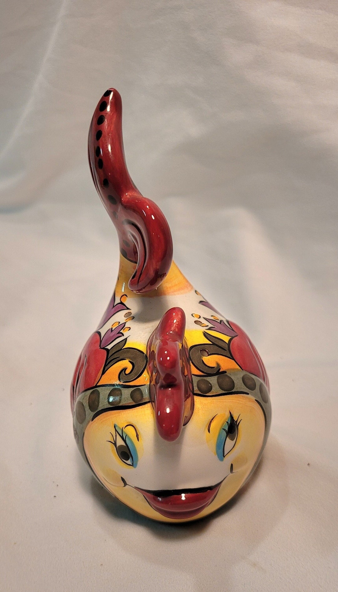 Anthropomorphic Pomander Container Vintage Colorful Fish China No ...