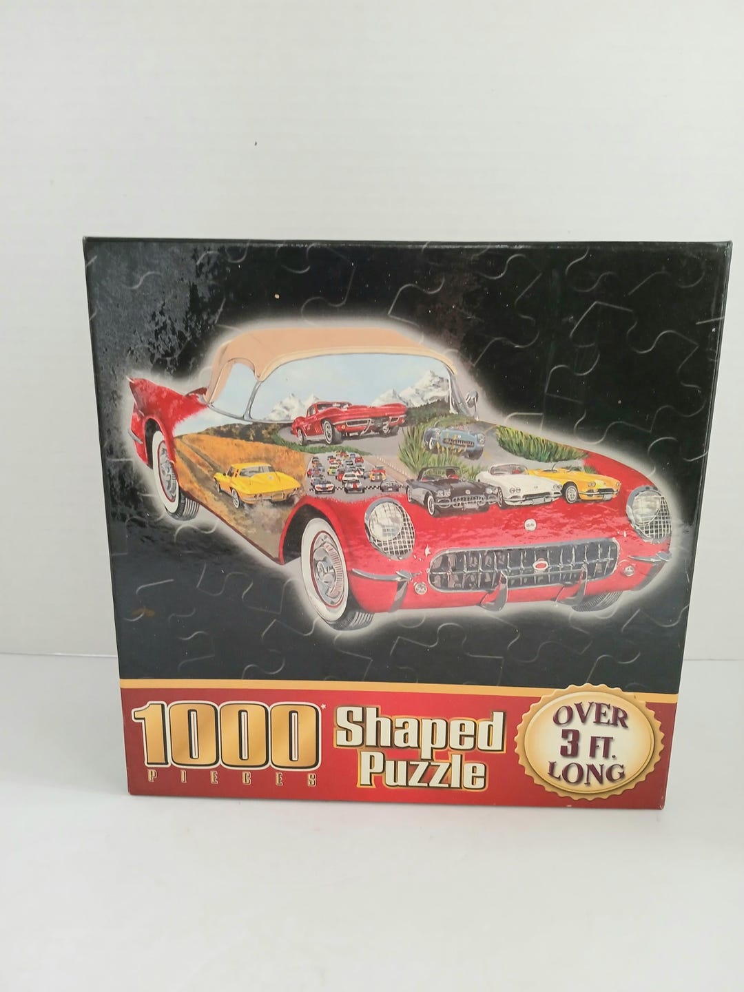 Vintage Corvette Car Shaped Jigsaw Puzzle Street Muscle 3 Foot - 1000 ...