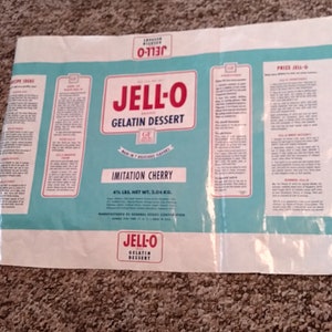 RARE Advertising - Vintage 4 1/2# Box JELL-O Factory Label - JELLO 1940 ...