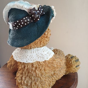 Victorian Teddy Bear Figurine - Bonnet Fedora - Mom & Child - Unique ...