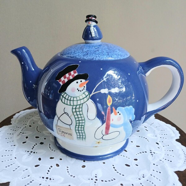Snowman Teapot - Etsy