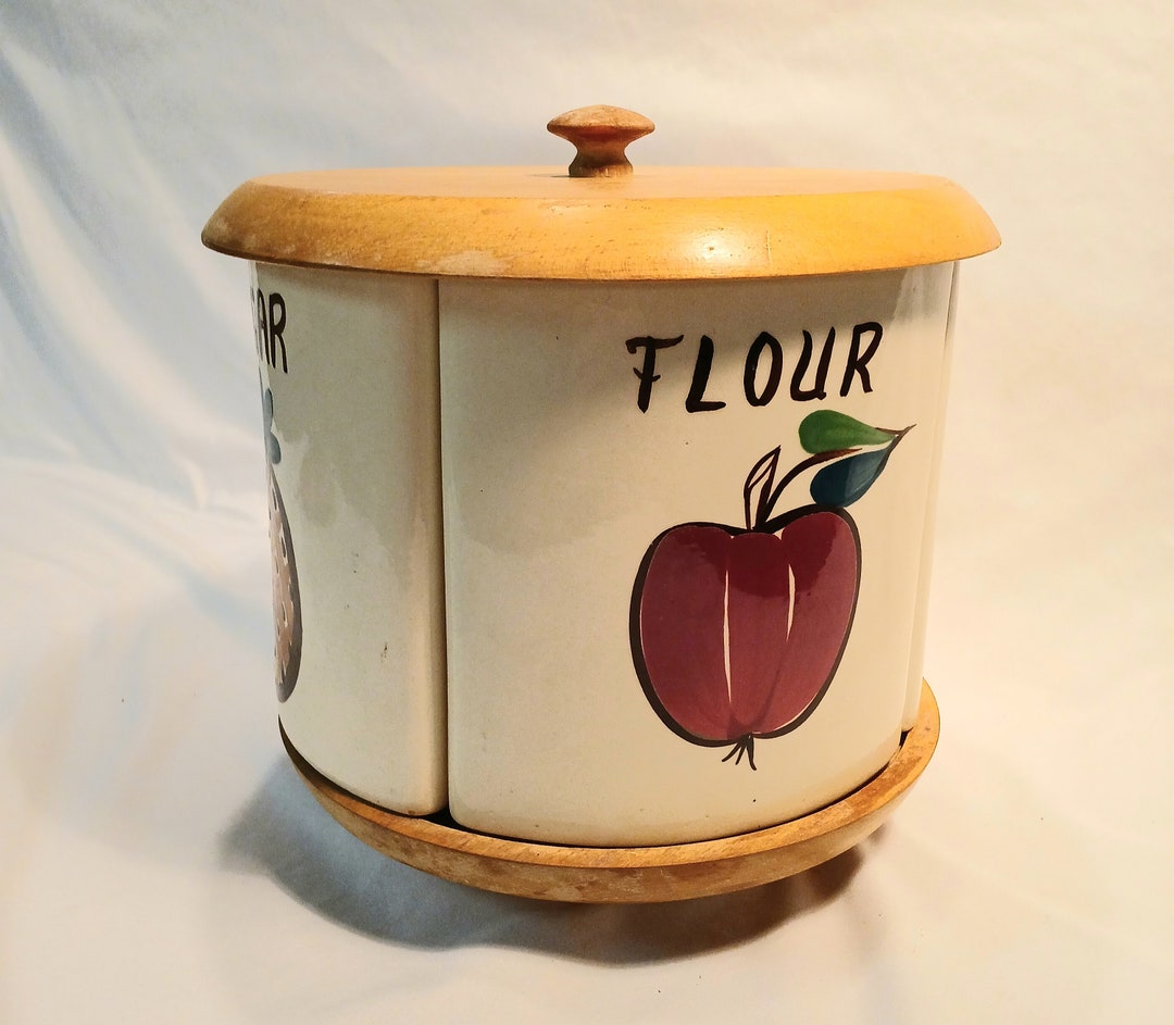 MCM 6 Pce Revolving Canister Set - Fruit - 10" High X 10.5 Diameter ...