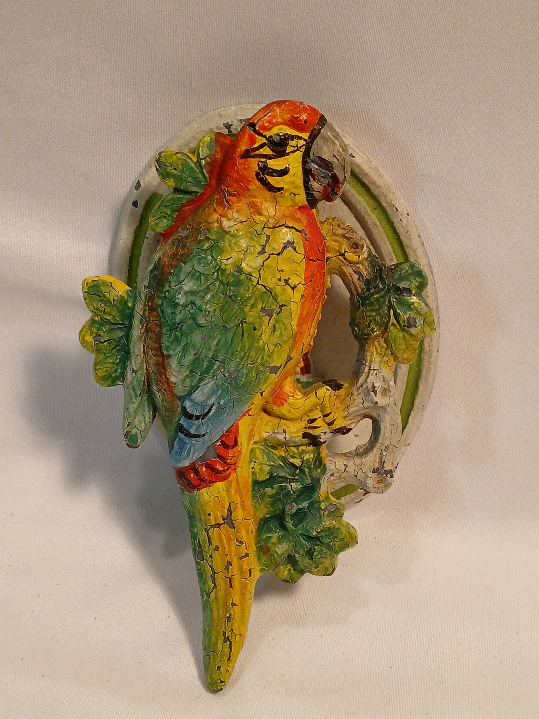 Antique Cast Iron Painted Parrot Door Knocker Hand Painted Very Good ...