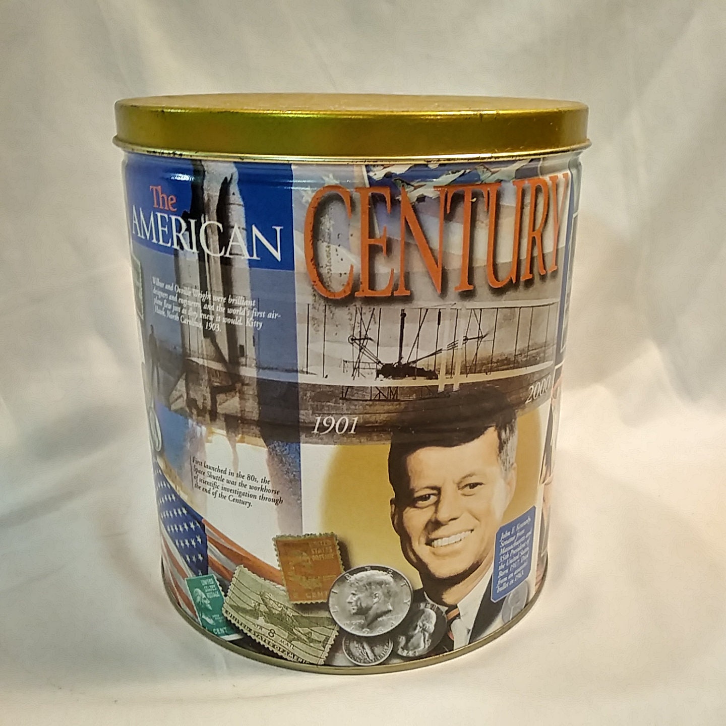 Trails End Gourmet Popcorn Tin “The American Century” Canister Sets ...