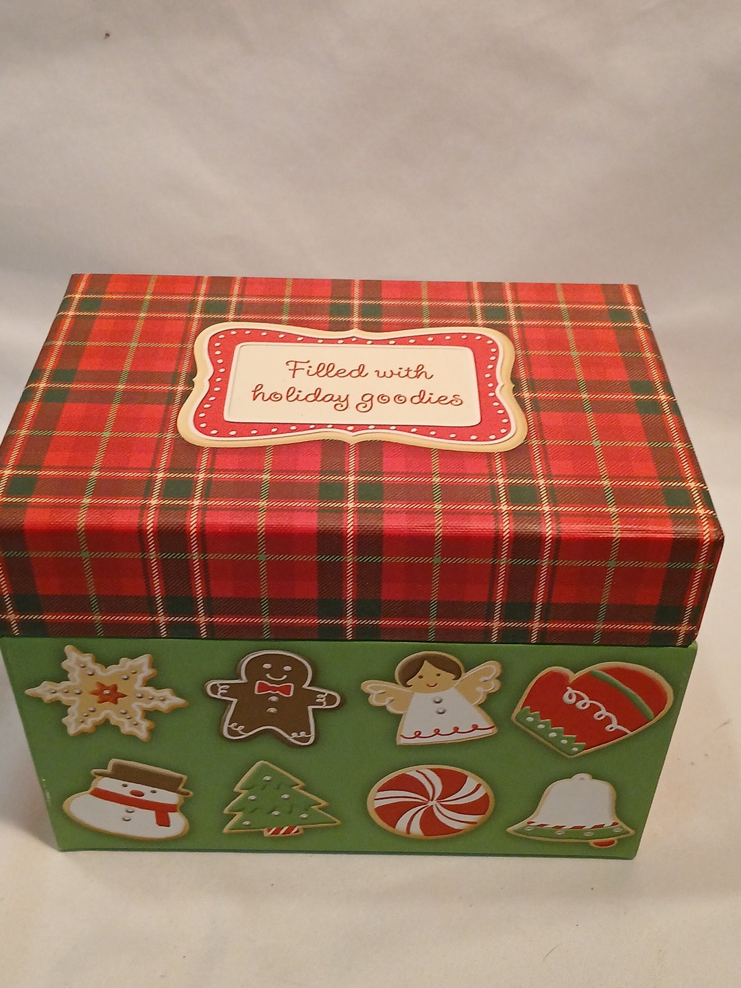 HALLMARK Christmas Cardboard RECIPE BOX 1990 Never Used Great Gift for ...