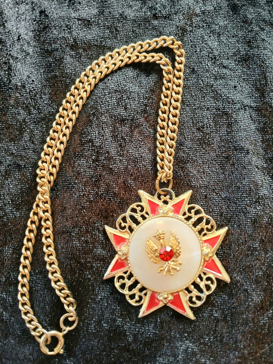 Vintage Maltese Cross Necklace - 8" Chain - Excellent Condition - Etsy